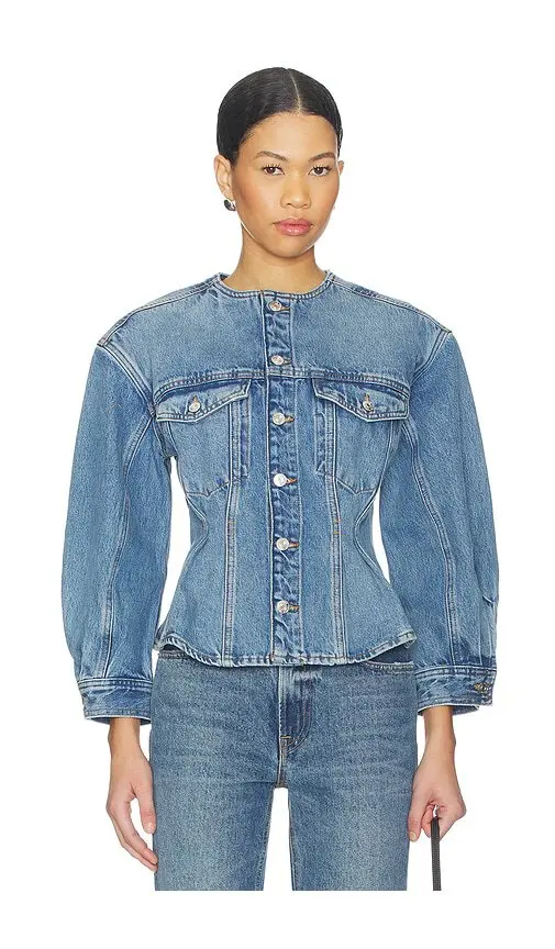 FRAME The Nipped Collarless Jacket