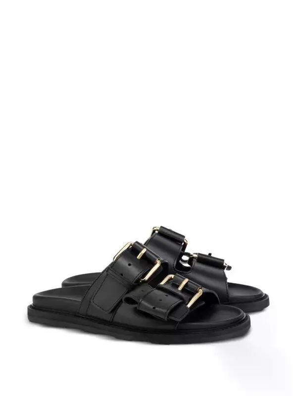 Moschino Buckle-embellished Sandals - Black