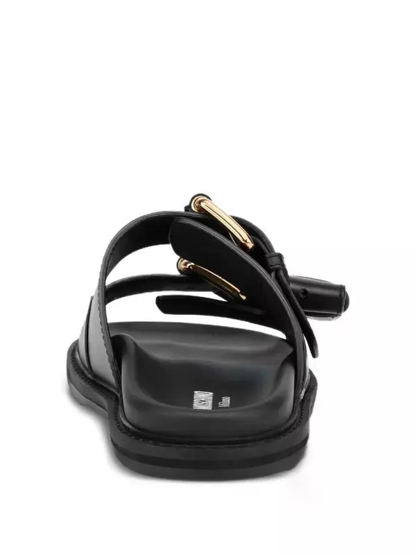 Moschino Buckle-embellished Sandals - Black