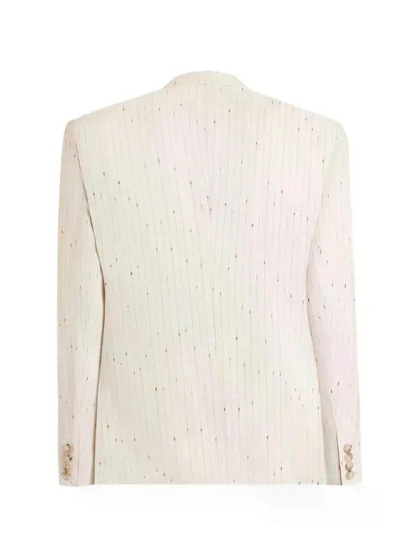 Dolce & Gabbana Single Breasted Pinstriped Finish Jacket - Neutrals