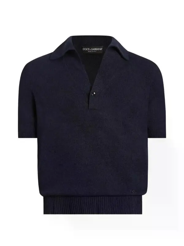 Dolce & Gabbana Cotton Blend Polo Shirt - Blue