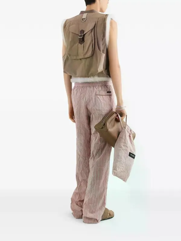 Dolce & Gabbana Crinkled Striped Fabric Vanity Trousers - Pink