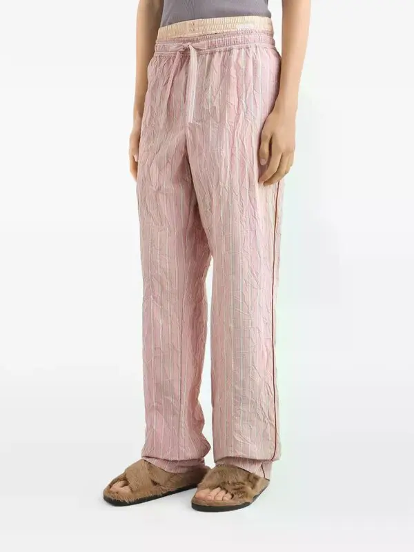 Dolce & Gabbana Crinkled Striped Fabric Vanity Trousers - Pink