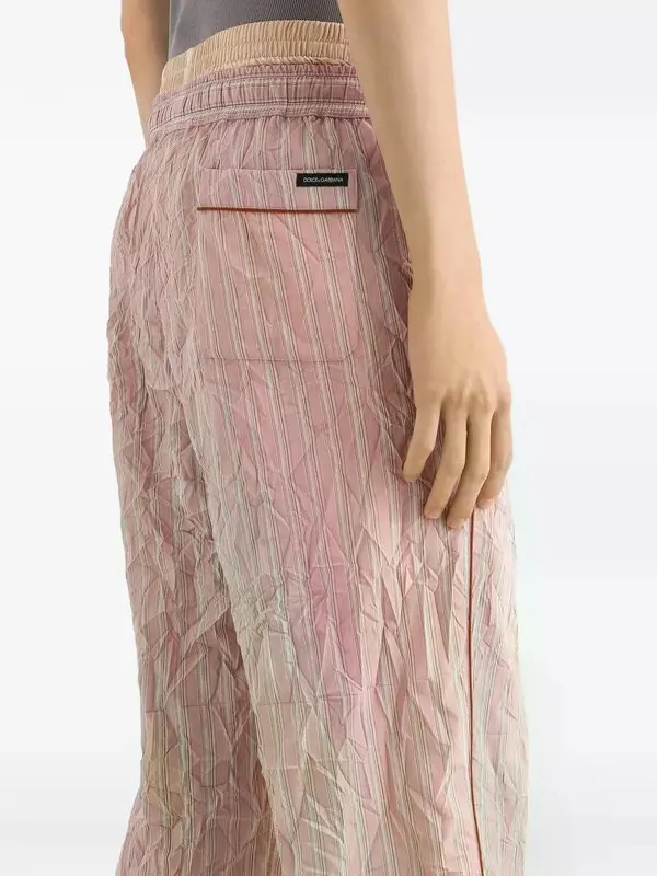Dolce & Gabbana Crinkled Striped Fabric Vanity Trousers - Pink