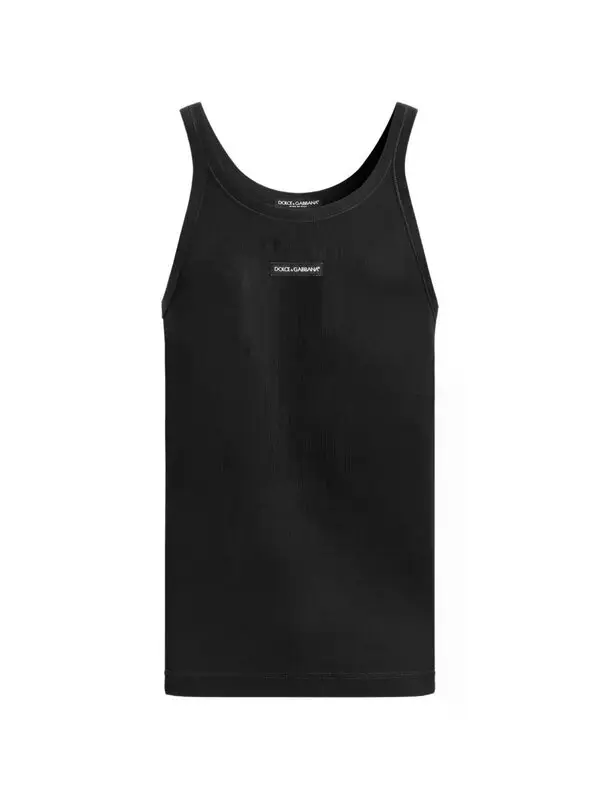 Dolce & Gabbana Cotton Tank Top With Print - Black
