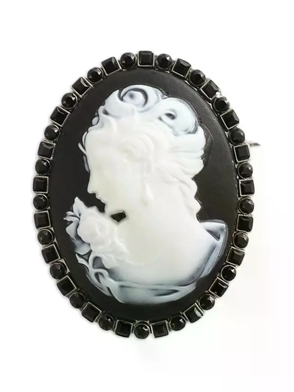 Dolce & Gabbana Oval Cameo Brooch - Black