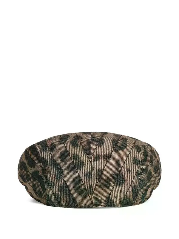Dolce & Gabbana Leopard-print Jacquard Flat Cap - Brown