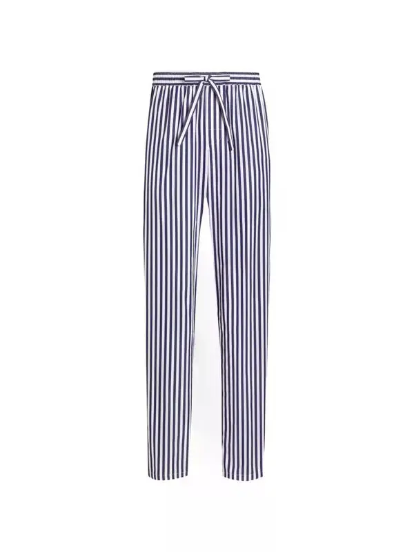 Dolce & Gabbana Striped Poplin Vanity Trousers With Piping - Blue