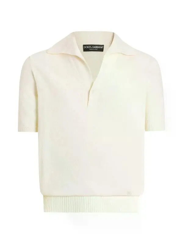 Dolce & Gabbana Cotton Blend Polo Shirt - Neutrals