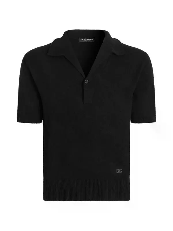 Dolce & Gabbana Cotton Blend Polo Shirt - Black