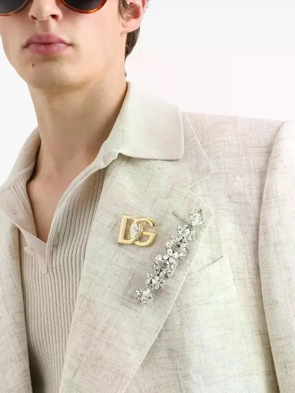 Dolce & Gabbana Rhinestone Logo Brooch