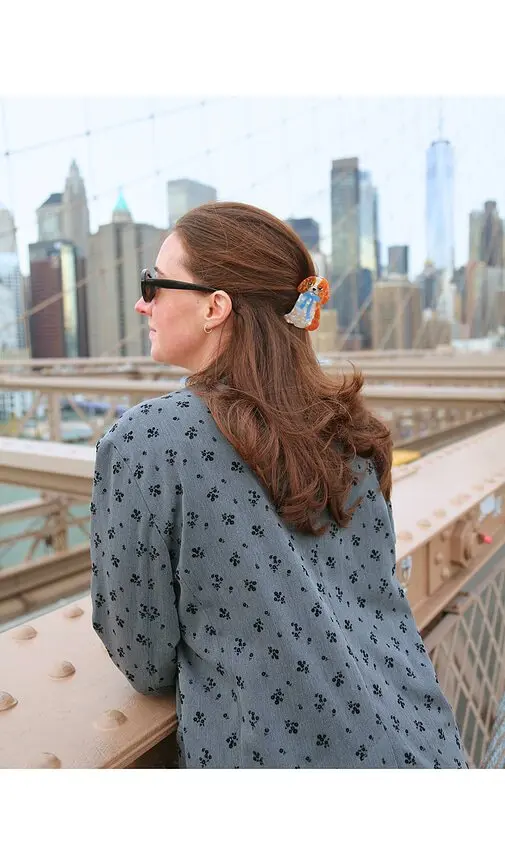 SOLAR ECLIPSE Hand-painted King Charles Claw Hair Clip