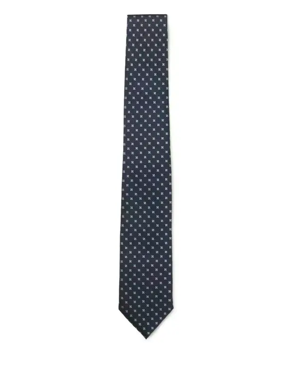 BOSS Patterned Silk Tie - Blue