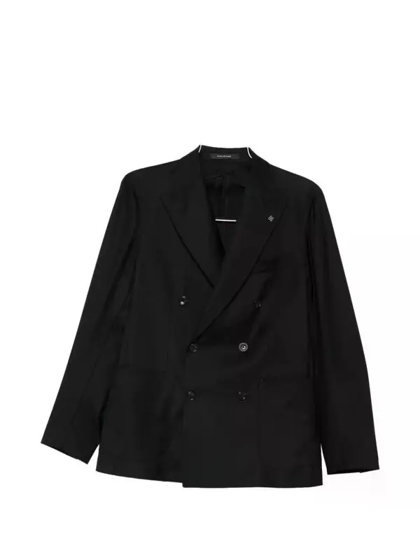 Tagliatore Peak-lapel Double-breasted Suit - Black