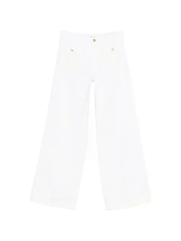Tommy Hilfiger Button-embellished Denim Trousers - White