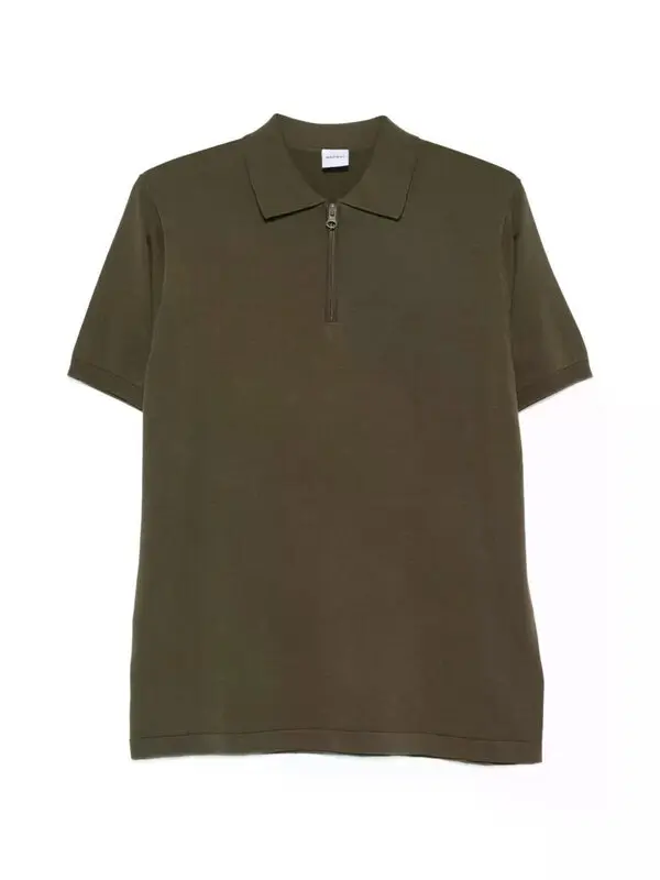 Aspesi Zip-neck Knit Polo Shirt - Green