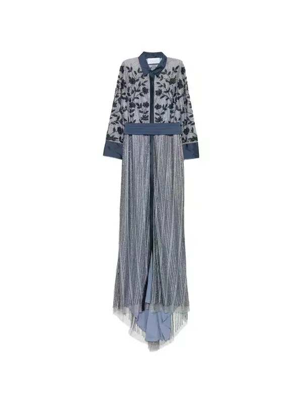 Rosa Clara Floral-embellished Maxi Dress - Grey