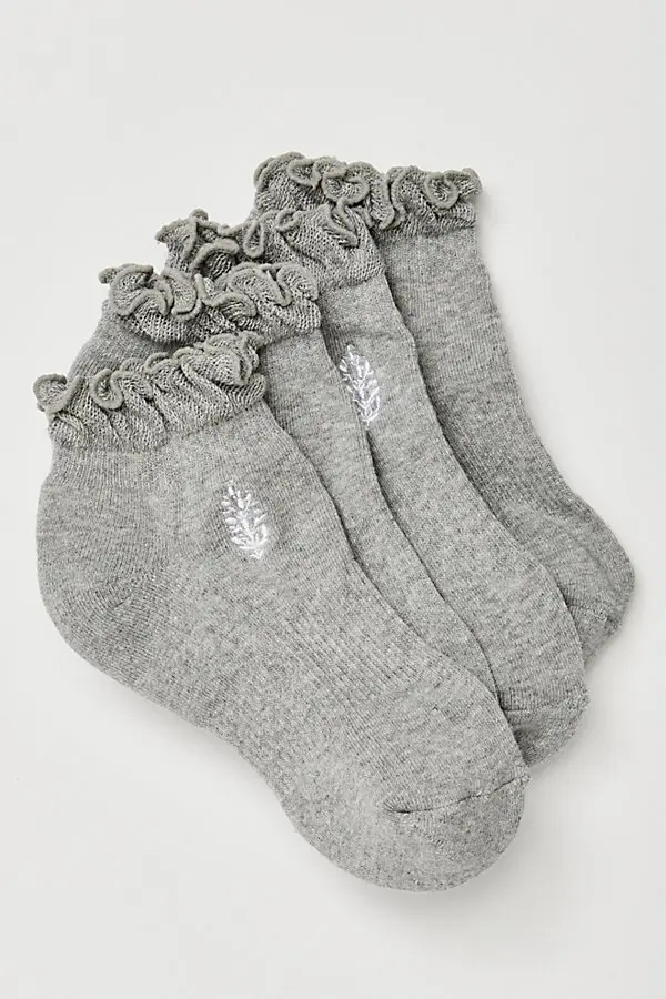 Free People Ruffle Sneaker Sock 2-pack - Grey
