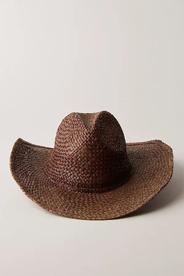Free People Beachside Rafia Cowboy Hat - Brown