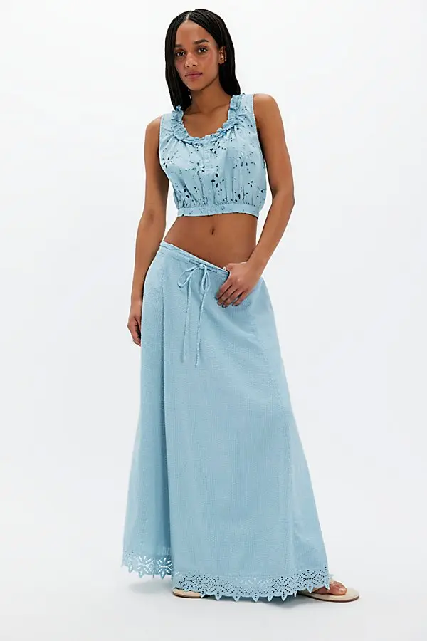 Free People Cotton Maxi Skirt Set - Dew Shine