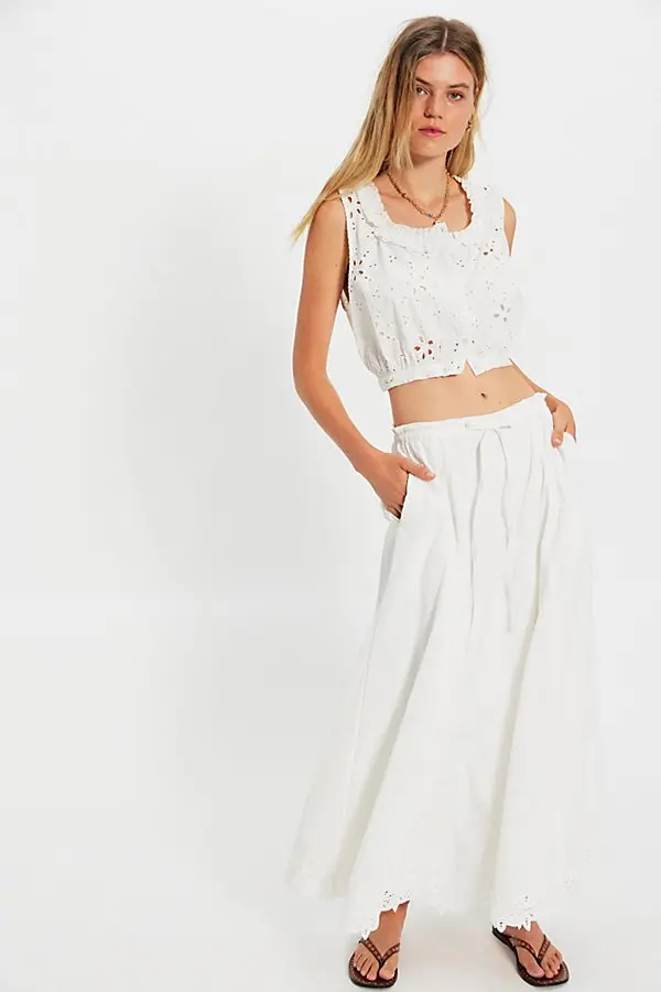 Free People Madelyn Cotton Maxi Skirt Set - Sugar Swizzle