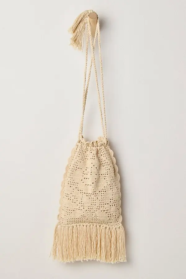 Anna Sui Rose Crochet Shoulder Bag