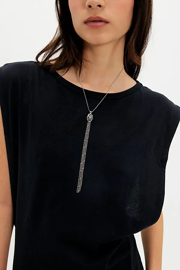 Free People Delphi Lariat Necklace - Silver
