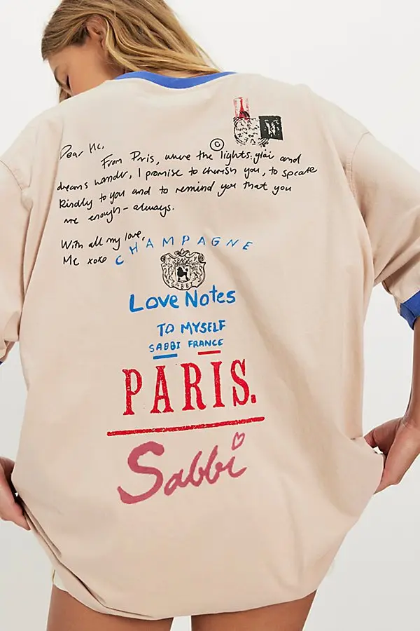 SABBI The Very Oversized Love Notes Cotton Tee