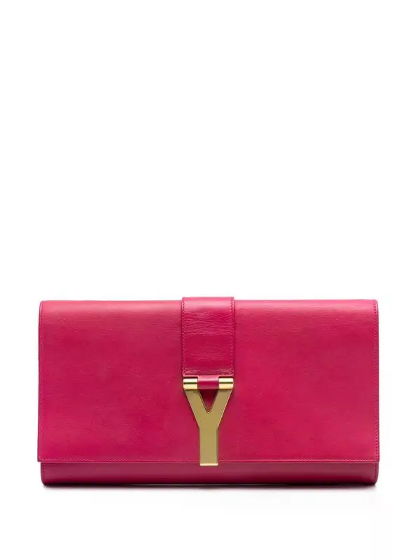 Saint Laurent 2013-2025 Leather Chyc Ligne Clutch Bag - Pink