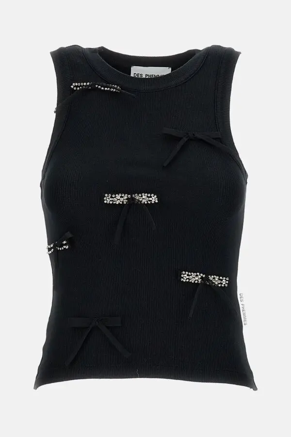 DES_PHEMMES Embellished Tank Top - Black