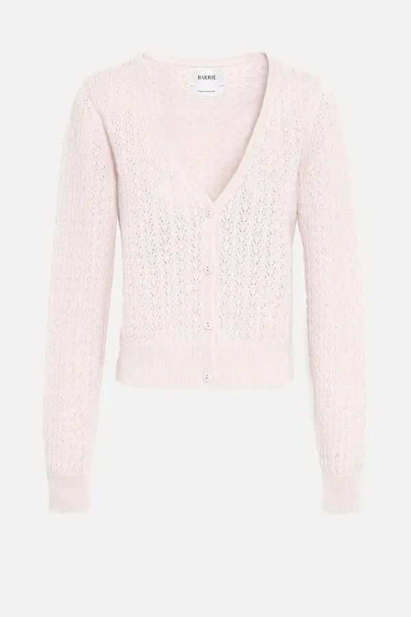 BARRIE Two-tone Lace Knitted Jacket - Rose