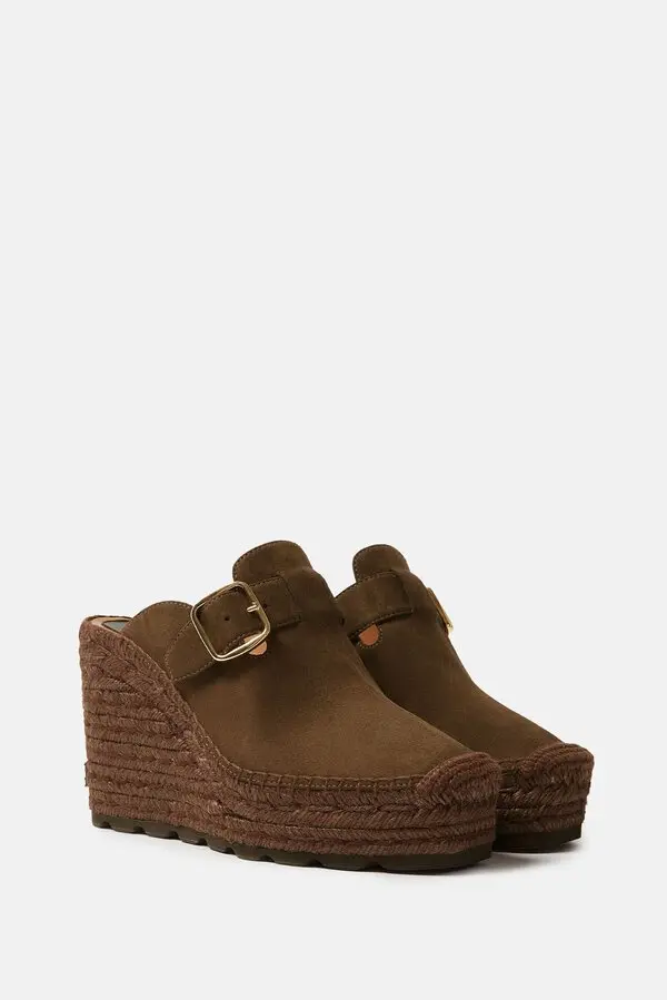 Stella McCartney Gaia Suede Clogs - Brown