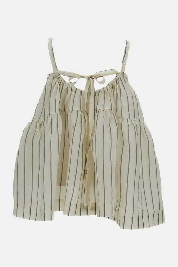 CASEY & CASEY Sleeveless Striped Silk Top