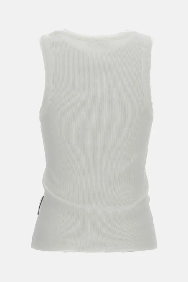 DES_PHEMMES Embellished Tank Top - White