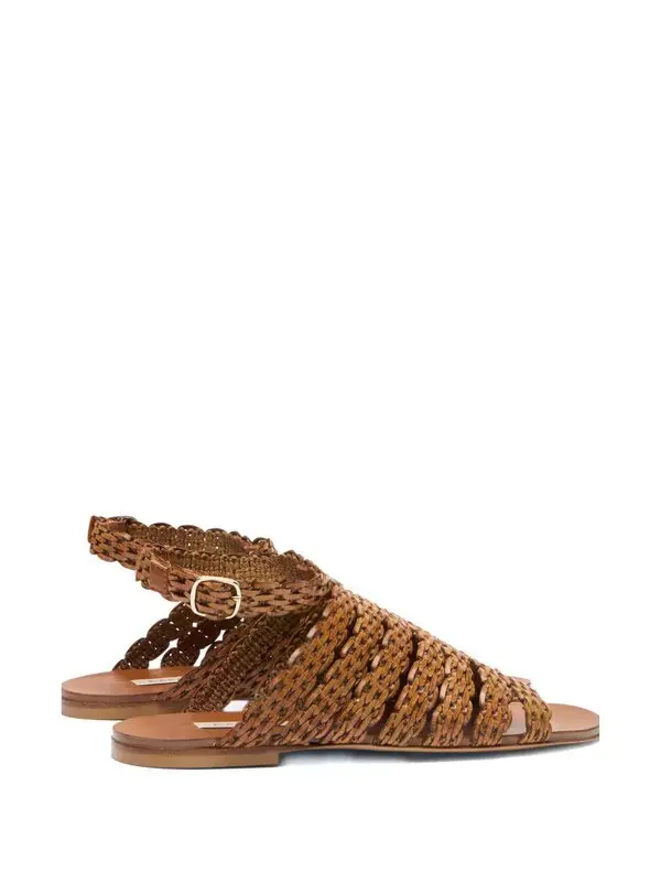 Casadei Woven Buckled Sandals