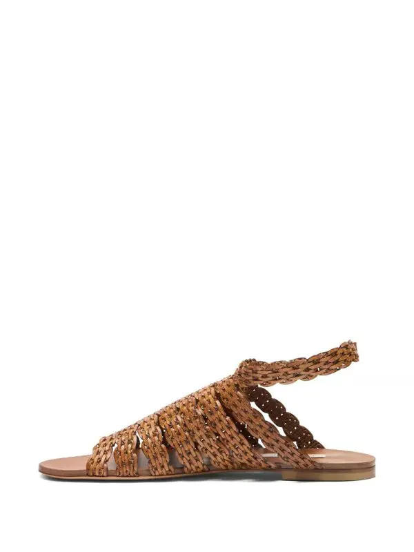 Casadei Woven Buckled Sandals