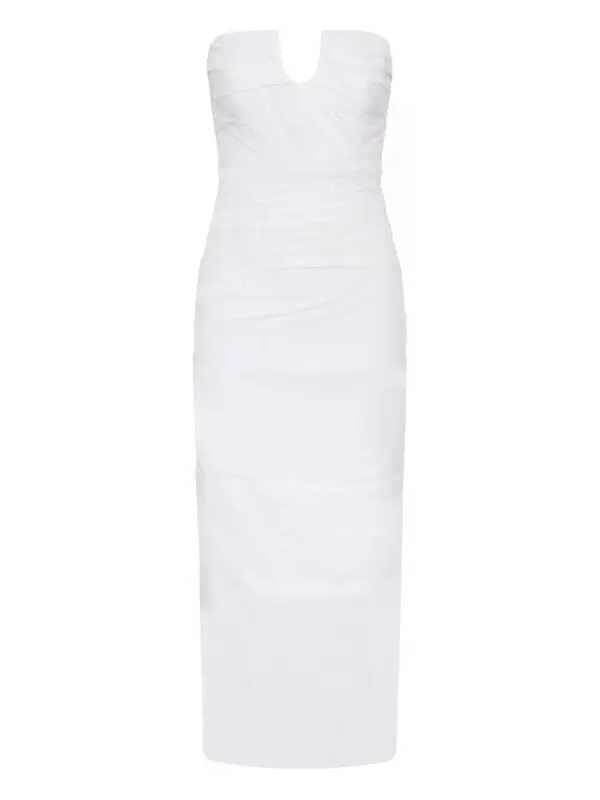 Rachel Gilbert Ruched Freda Dress - White