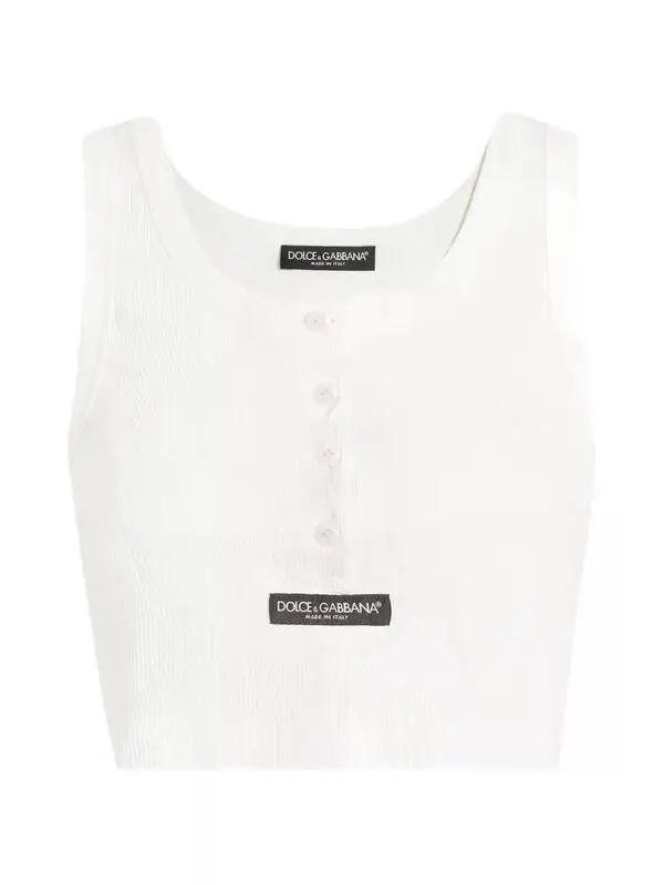Dolce & Gabbana Ribbed Tank Top - White