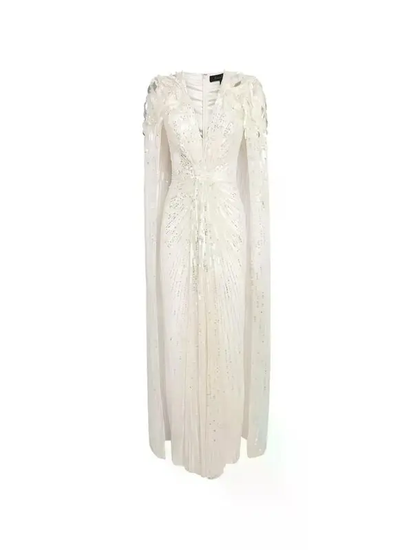 Jenny Packham Goldfinger V-neck Dress - Neutrals