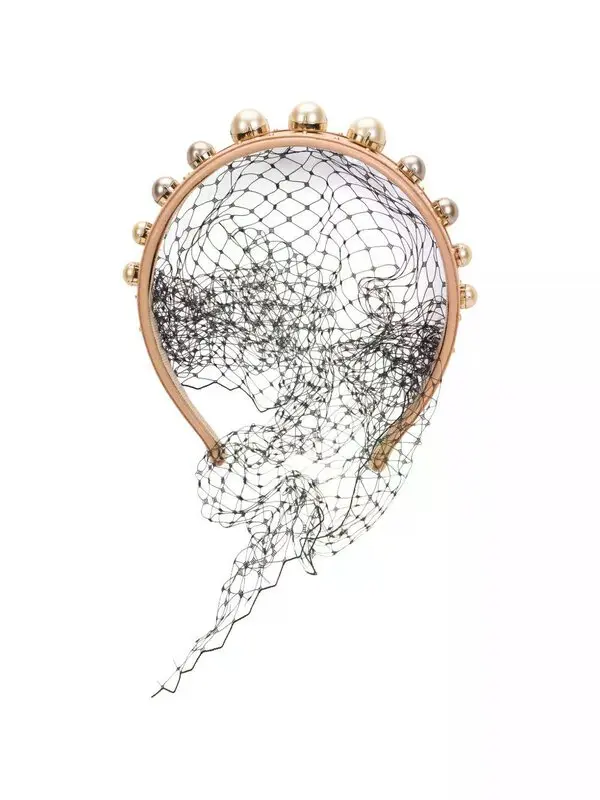 Red Valentino Mesh Studded Hairband - Black