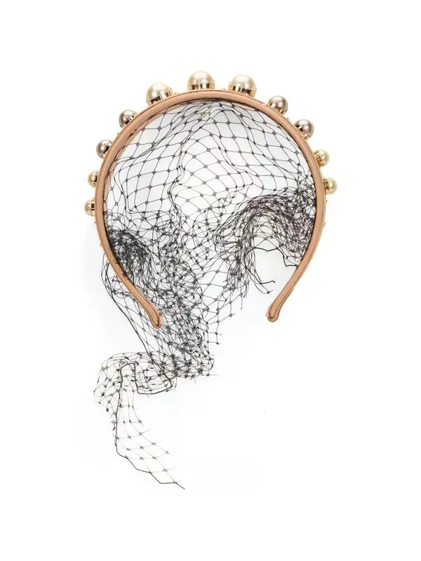 Red Valentino Mesh Studded Hairband - Black