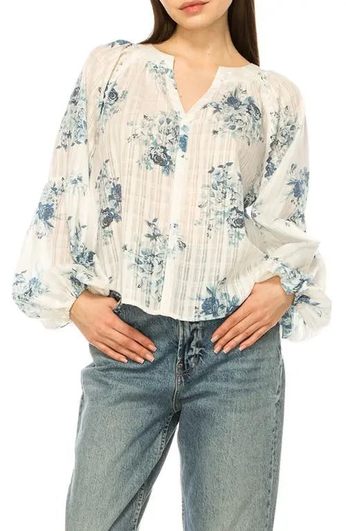 A COLLECTIVE STORY Button-up Floral Top - Bright White