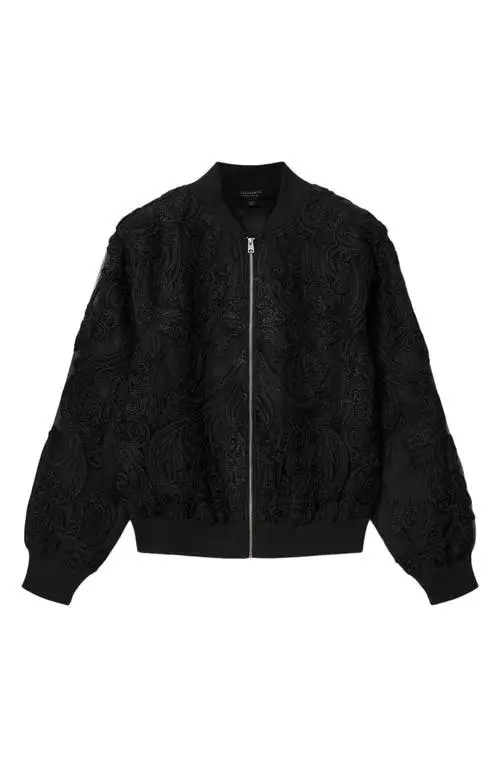 ALLSAINTS Jade Embroidered Bomber Jacket - Black