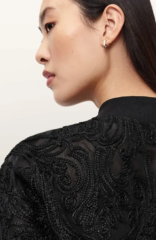 ALLSAINTS Jade Embroidered Bomber Jacket - Black