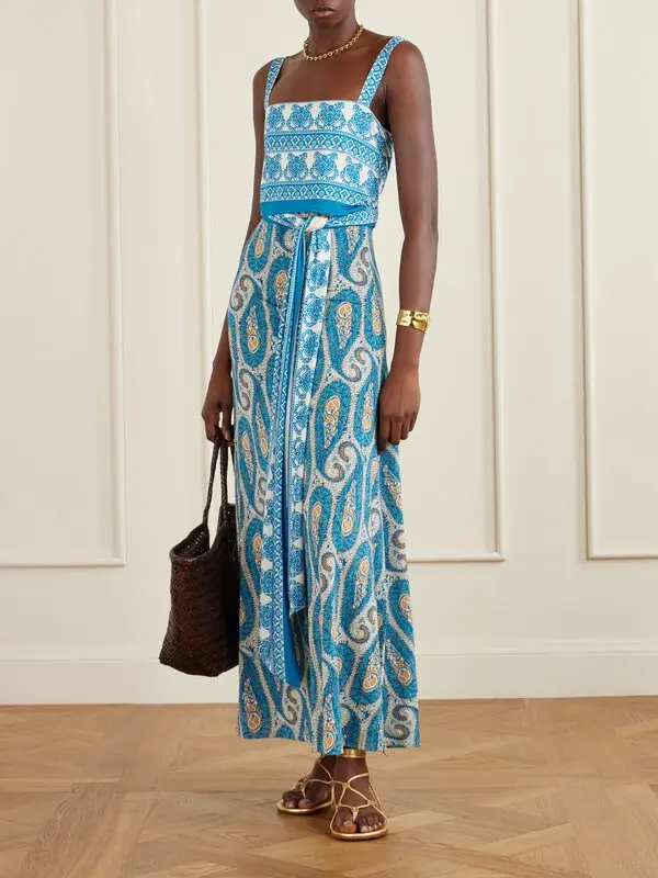 Etro Paisley-print Jersey Maxi Dress - Blue