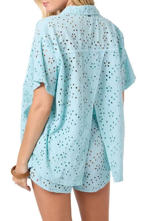 O'Neill Jenna Cotton Eyelet Cover-up Shirt - Stratosphere