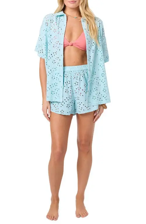 O'Neill Jenna Cotton Eyelet Cover-up Shirt - Stratosphere
