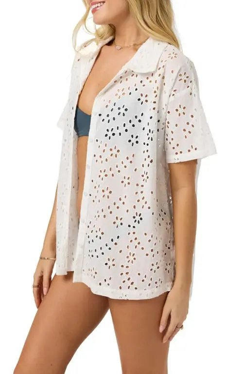 O'Neill Jenna Cotton Eyelet Cover-up Shirt