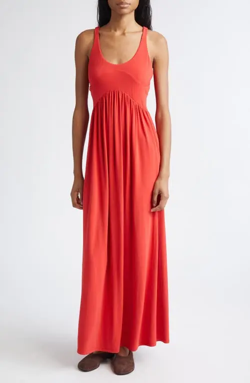Sportmax Panino Cutout Back Jersey Maxi Dress - Coral