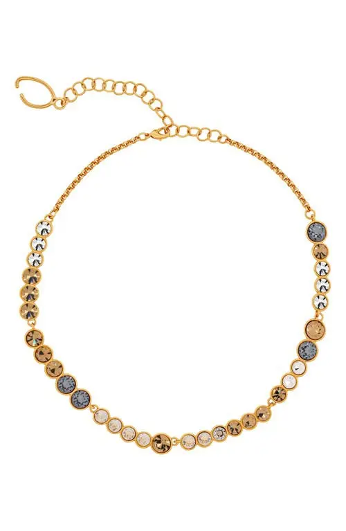 Oscar De La Renta Cascade Rhinestone Necklace - Rose